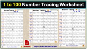 Number Tracing Worksheet 1 to 100 Pdf – Archit Sharma