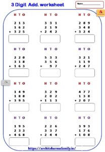 Class 3 Maths Worksheet – Archit Sharma