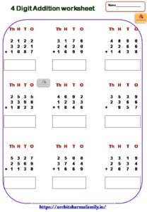 Class 3 Maths Worksheet – Archit Sharma