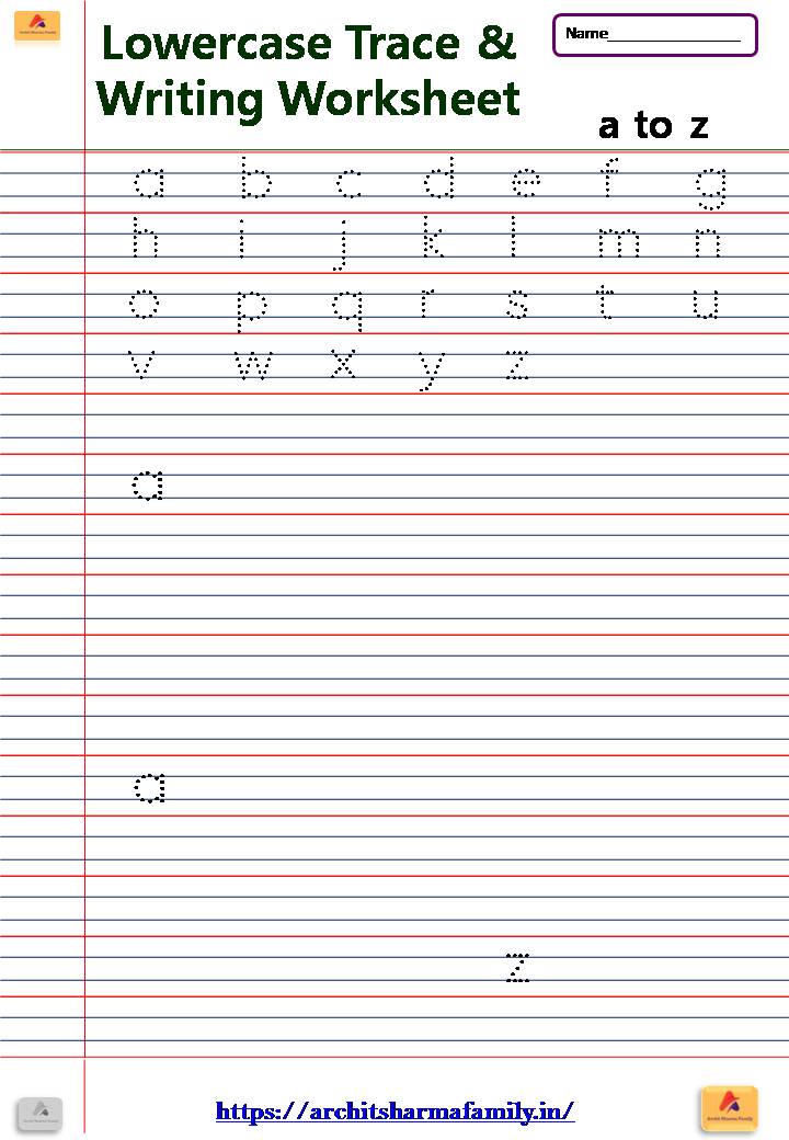 Upper and Lowercase Writing Worksheet pdf – Archit Sharma