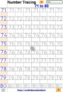 Number Tracing Worksheet 1 to 100 Pdf – Archit Sharma