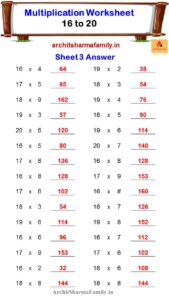 Printable Multiplication Worksheet 10 to 20 – Archit Sharma